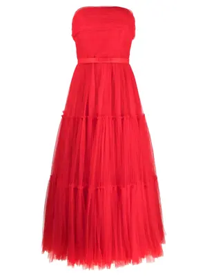 ANA RADU Off-shoulder Maxi Dress - Red