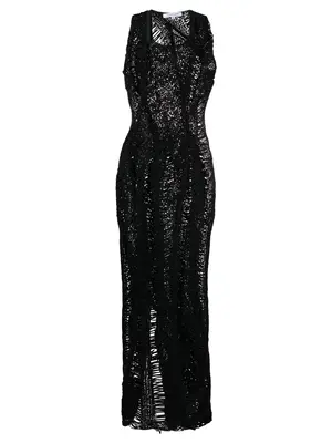 AISLING CAMPS Open-knit Maxi Dress - Black