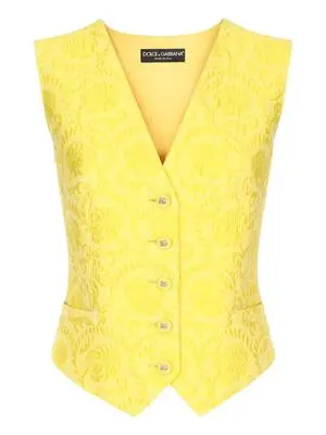 Dolce & Gabbana Jacquard Cotton-blend Waistcoat - Yellow