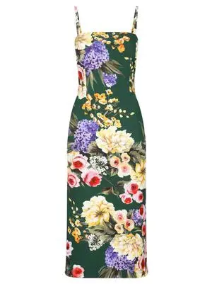 DOLCE & GABBANA Garden-Print Midi Dress