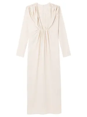 AZ FACTORY Aphrodite Gathered Midi Dress - Neutrals