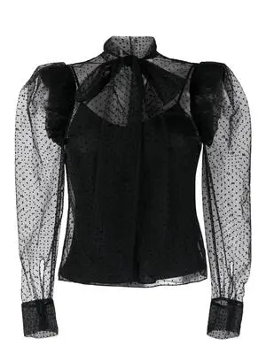 KARL LAGERFELD Karl Lagerfeld Mesh Ruffle Blouse