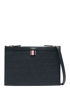 Thom Browne Logo-print Leather Cross Body Bag - Blue