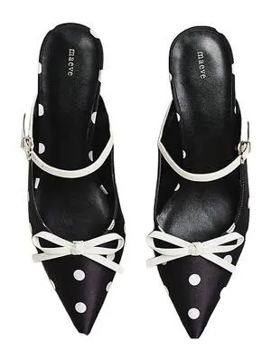 Maeve Bow Kitten-heel Mules - Polka Dot
