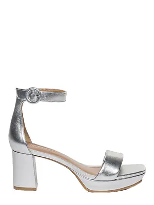 Bernardo Carla Block Heel Sandals - Silver