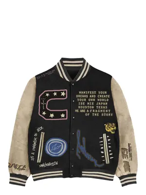 CACTUS JACK BY TRAVIS SCOTT For Fragment Manifest Letterman Jacket - Grey