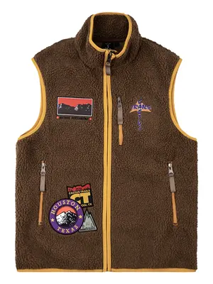 CACTUS JACK BY TRAVIS SCOTT Cactus Trails Full-zip Sherpa Vest - Brown