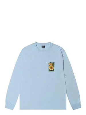 StÜssy Flower Grid Pigment Dyed Long-sleeve Tee 'sky - Blue