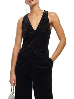 RIVER ISLAND River Island Sparkle Button Front Waistcoat