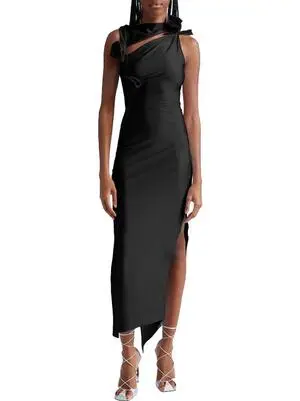 Coperni Rosette Cutout Gown - Black