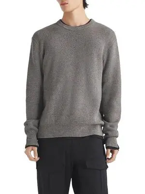 Rag & Bone Dexter Marled Organic Cotton Blend Sweater - Grey