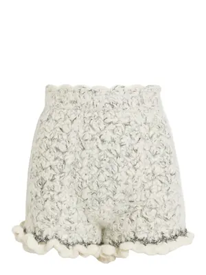 Dolce & Gabbana Metallic Bouclé-knit Shorts - Ivory