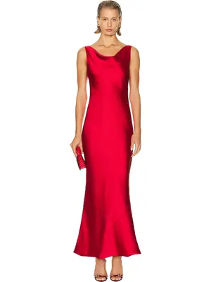 Norma Kamali Maria Gown - Tiger Red