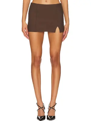 CAMILA COELHO Inez Mini Skirt - Brown