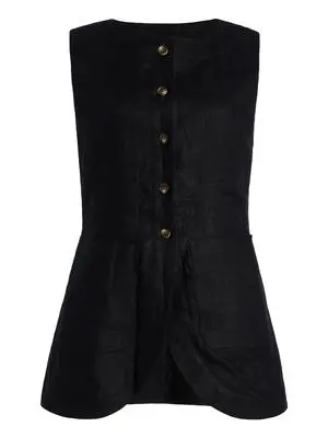 Posse Emma Linen-blend Vest - Black