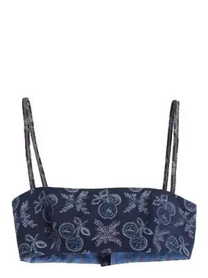 Etro Floral Jacquard Crop Top - Navy