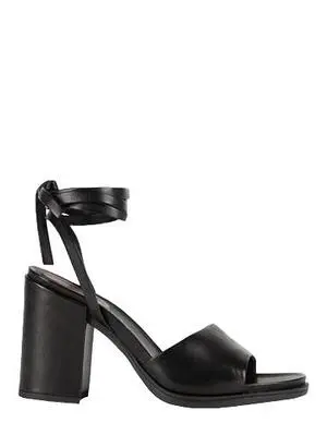 HAZY Leather Tie Sandals - Black