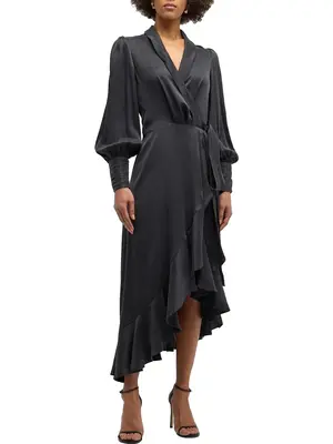 ZIMMERMANN Zimmermann Silk Wrap Midi Dress