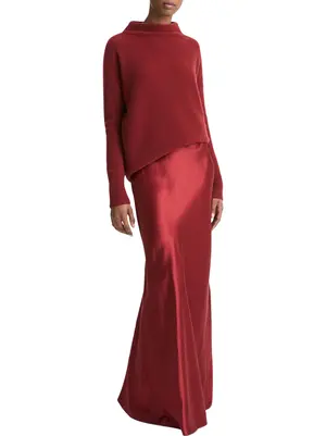 Vince Vince Satin Maxi Skirt Dk Peri