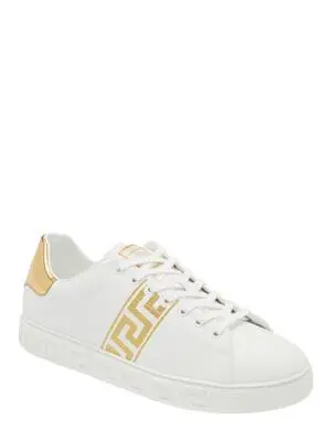 Versace Versace Barocco Greca Jacquard Sneakers 2w110-white Gold