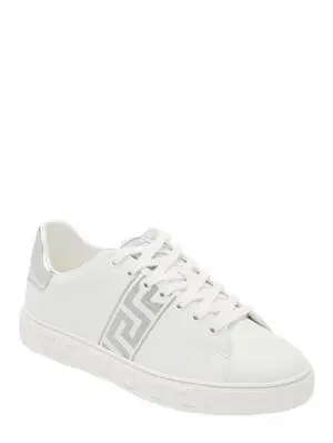 Versace Versace Barocco Greca Jacquard Sneakers White Silver