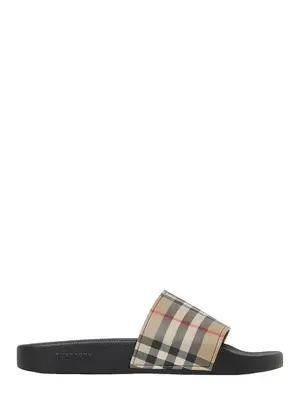 Burberry Burberry Checked Sliders Multicolor