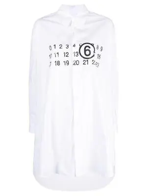 MAISON MARGIELA Logo-Print Cotton Shirt Dress