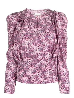 Isabel Marant Zarga Graphic-print Blouse - Purple
