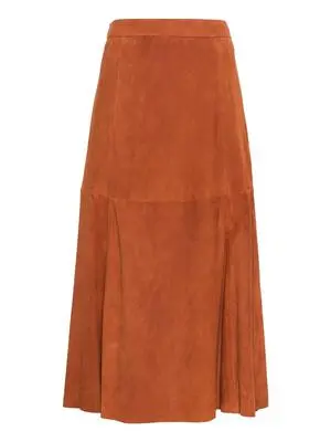 POLO RALPH LAUREN Suede A-Line Midi Skirt