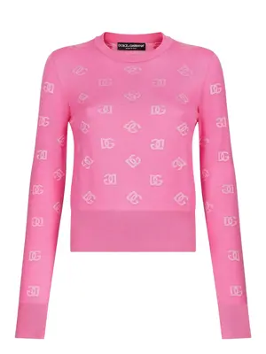 Dolce & Gabbana Logo-jacquard Jumper - Pink