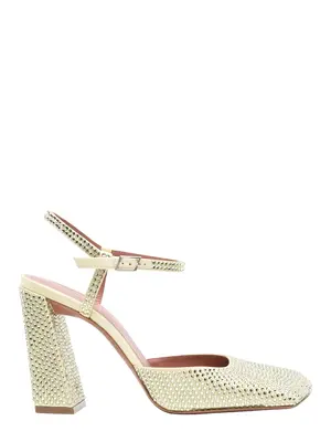Amina Muaddi Charlotte 95mm Crystal-embellished Pumps - Yellow