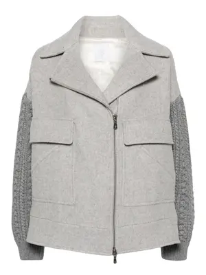 Eleventy Contrast-sleeve Jacket - Grey