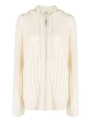TOTÊME TOTEME Cable-Knit Zip-Up Hoodie
