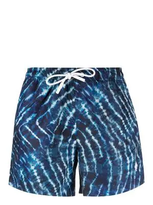 COUNTY OF MILAN Wave Print Swim Shorts - Blue