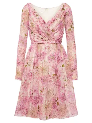 Giambattista Valli Printed Silk Georgette Minidress - Pink