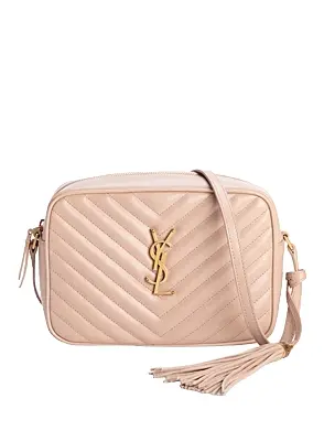 Saint Laurent Lou Quilted Leather Bag Rosy Sand/gold