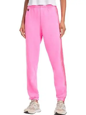 Aviator Nation Rainbow Stripe Sweatpants - Neon Pink/neon Pink