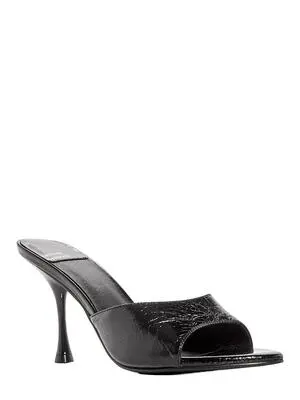 Jeffrey Campbell Agent High Heel Slides - Black Crinkle