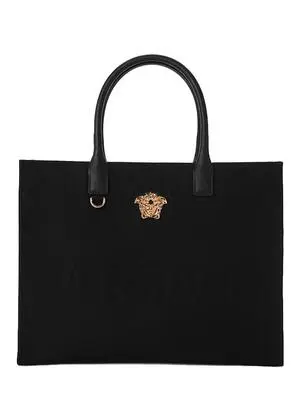 Versace La Medusa Large Tote Bag - Black/silver