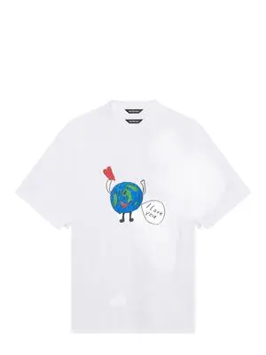 Balenciaga Love Earth Flatground Large Fit T-shirt - White