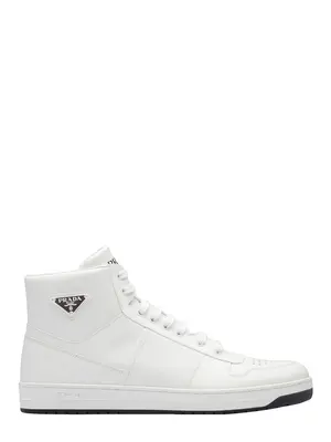 Prada Downtown Leather Sneakers - White