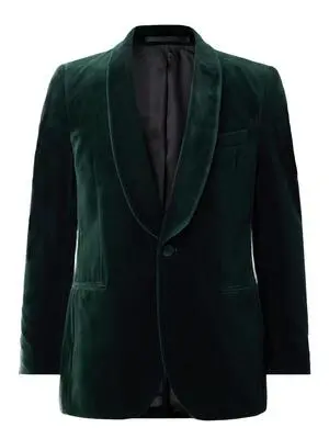 Mr P. Cotton-blend Velvet Tuxedo Jacket - Green