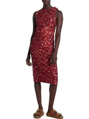 St. John Jacquard Dress - Cranberry Multi