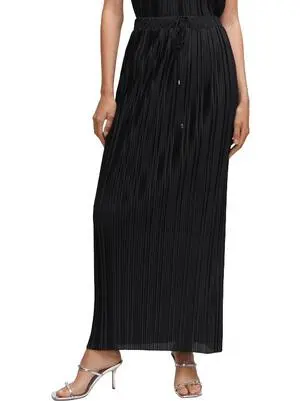 Mango Pleated Long Skirt - Black
