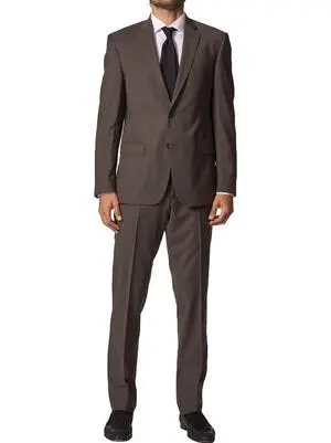 Jb Britches Sartorial Classic Fit Stretch Wool Suit - Dark Taupe