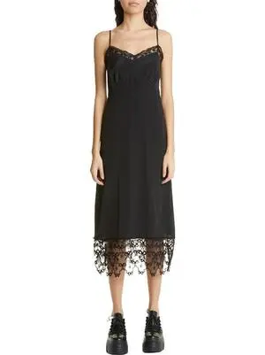 Simone Rocha Lace Trim Slipdress - Black