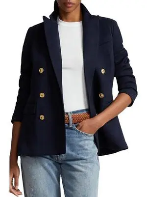Polo Ralph Lauren Double-breasted Knit Blazer - Park Avenue Navy