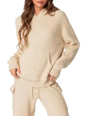 EDIKTED Wynter Oversized Hooded Sweater - Cream