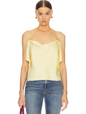 HELSA Luna Cowl Top - Pale Yellow