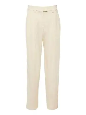 Brunello Cucinelli High-rise Gabardine Wide-leg Pants - White